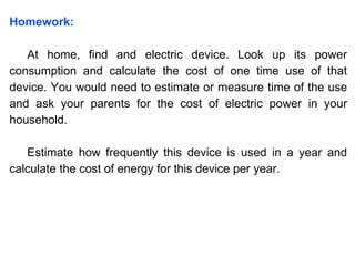 Electric power - Energy Consumption Cost | PPTX