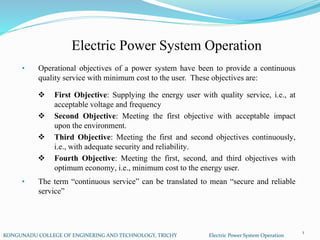 Electric power system operation. | PPTX