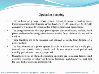 Electric power system operation. | PPTX