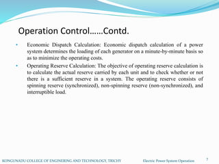 Electric power system operation. | PPTX
