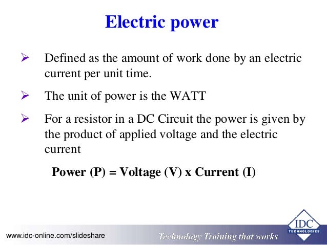 What Is Electric Power Definition Unit Types Circuit