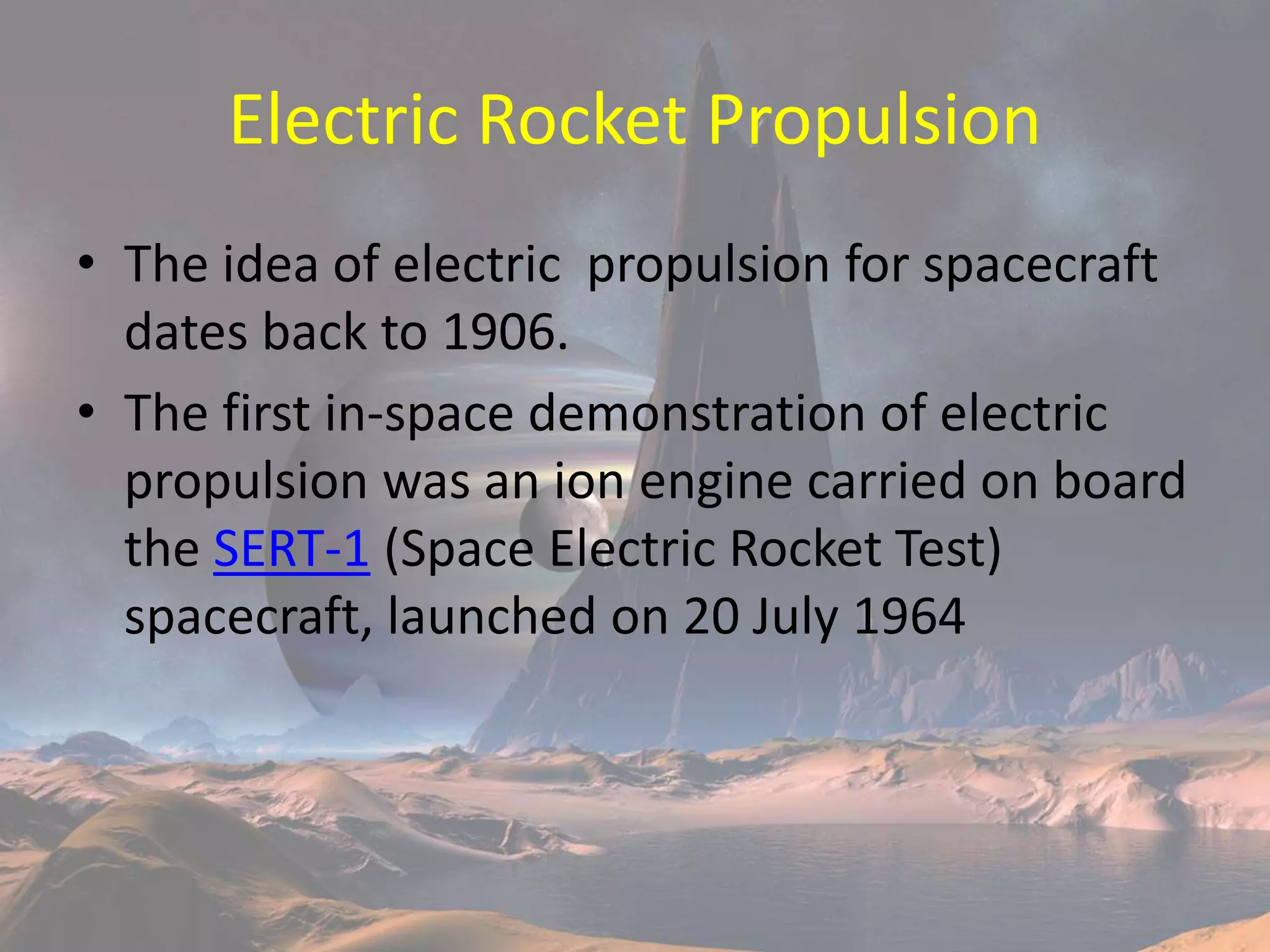 Electric rocket propulsion | PPTX