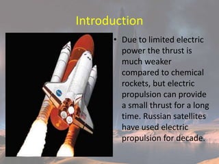 Electric rocket propulsion | PPTX