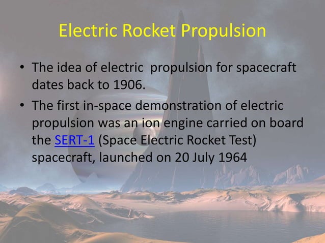 Electric rocket propulsion | PPTX