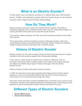 Electric scooter | PPTX