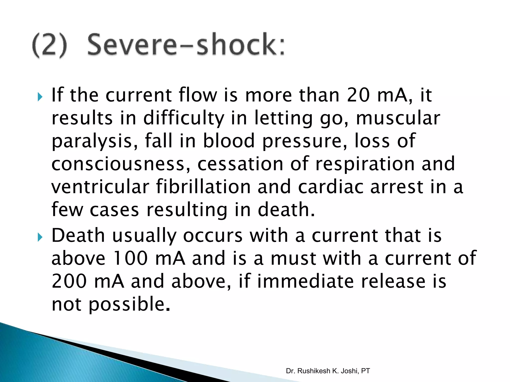 Electric shock , electrical hazards and its management | PPT