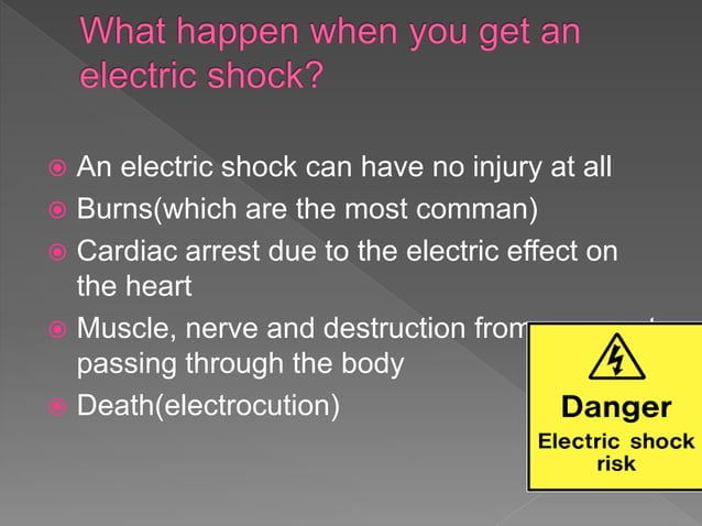 Electric shock and their first aid | PPTX | First Aid | Injuries