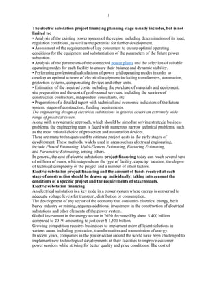 Comprehensive Planning and Financing of Electric Substation Projects | DOC