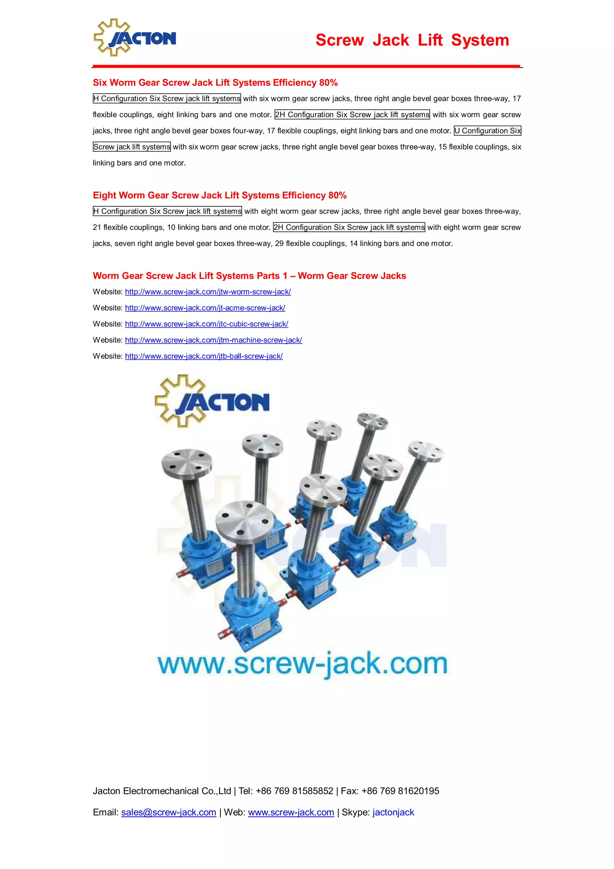 Electric synchronized screw jack for machine platform lifting ...