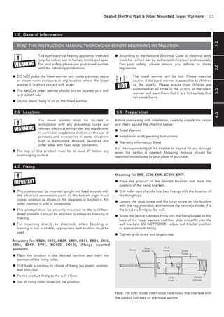 Installation & Operating Guide of Electric Towel Warmers | PDF
