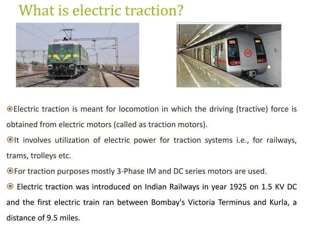 Electric traction in railways | PPTX | Rail Travel | Travel Type