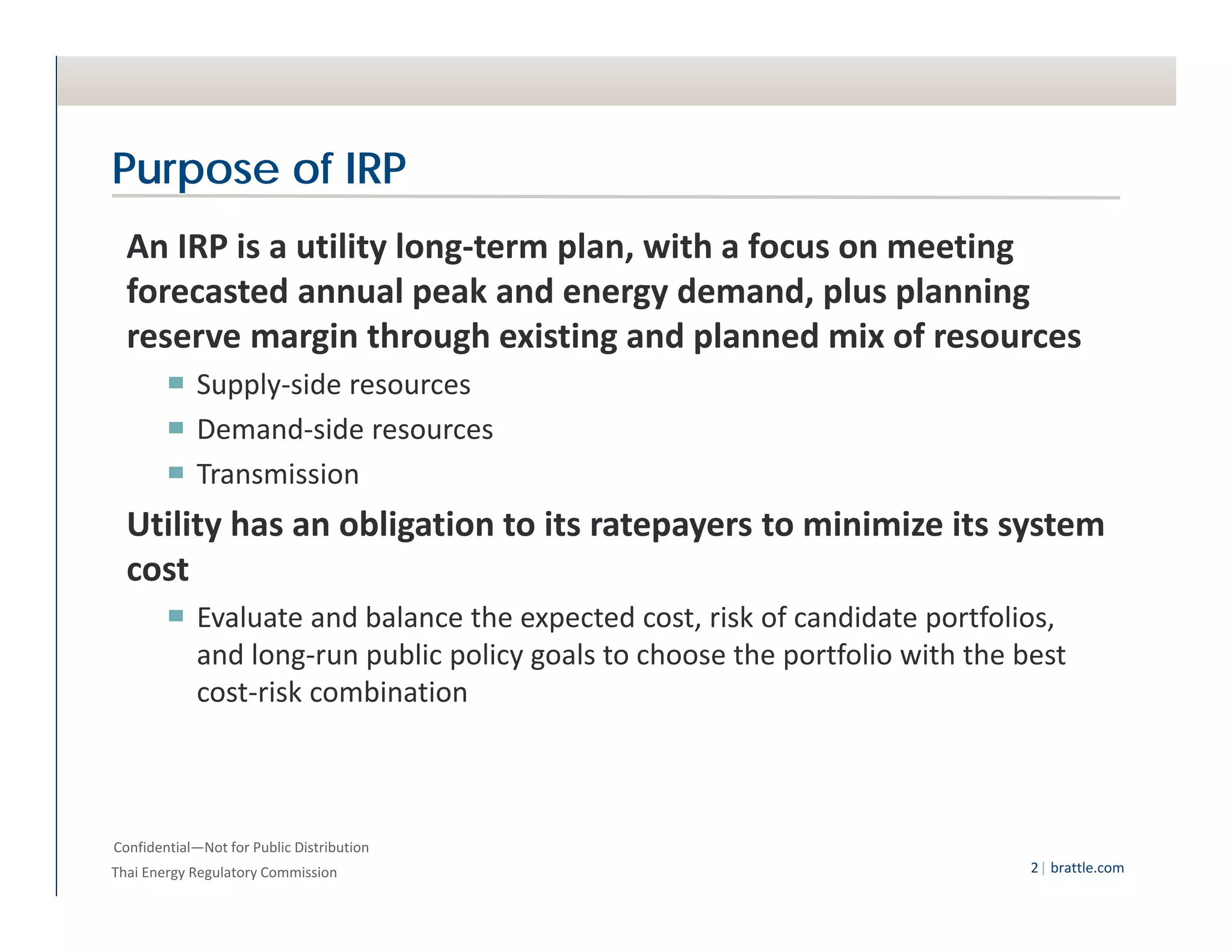 Electric Utility Integrated Resource Planning (IRP) | PDF