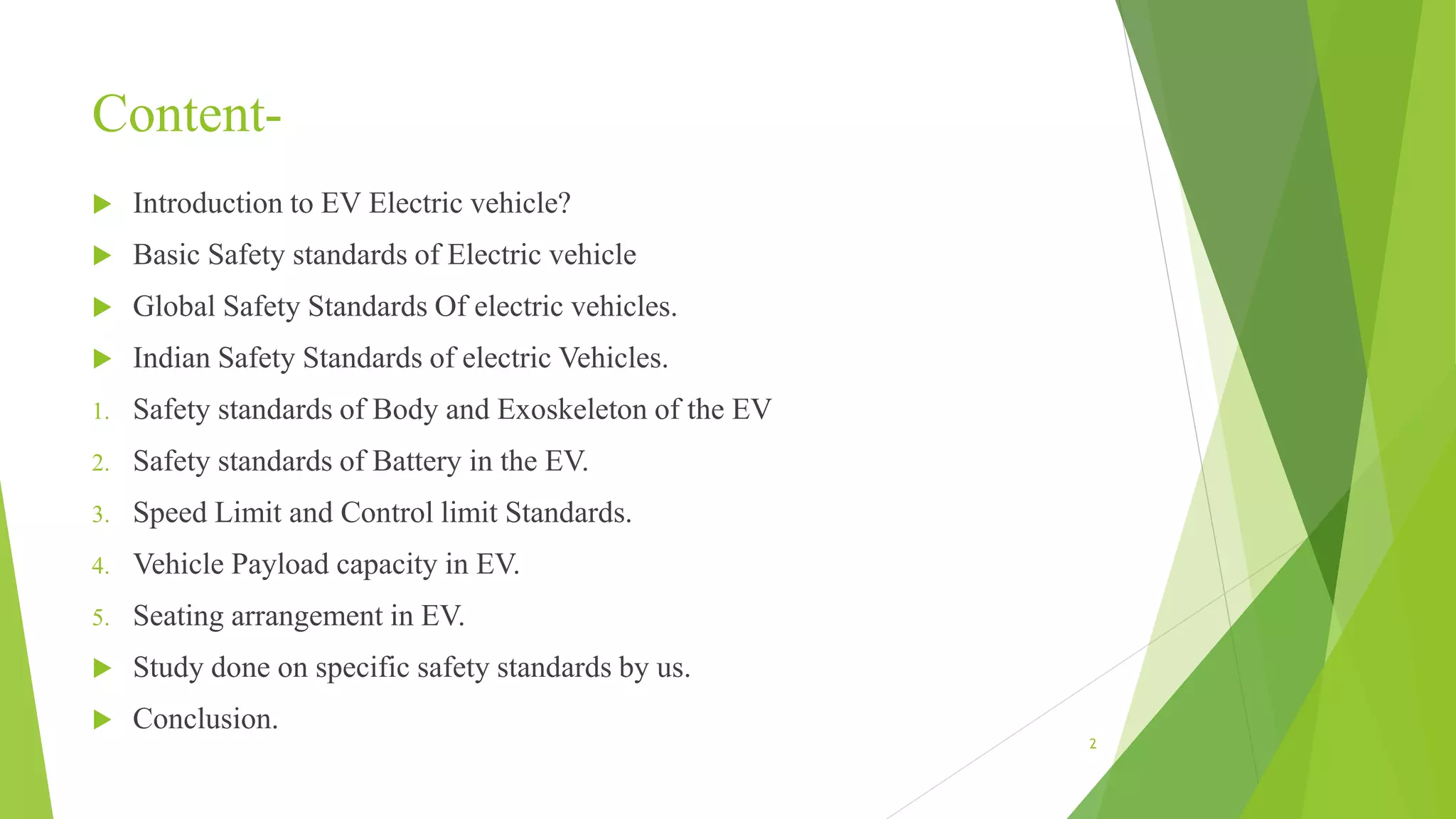 safety standards in Electric vehicle | PPTX