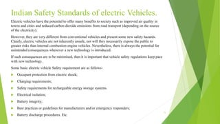 safety standards in Electric vehicle | PPTX