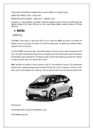 Electric vehicle report | DOCX