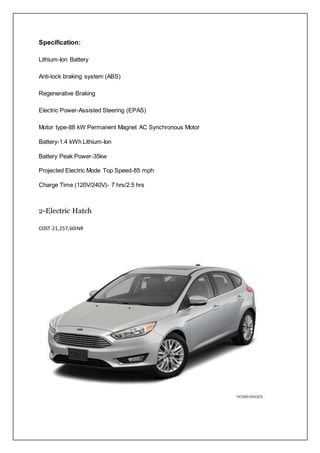 Electric vehicle report | DOCX