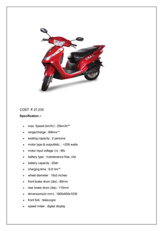 Electric vehicle report | DOCX