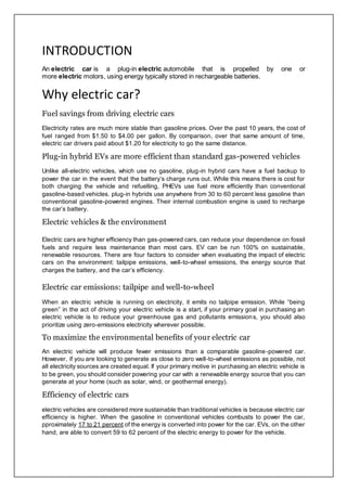 Electric vehicle report | DOCX