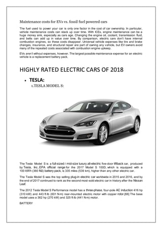 Electric vehicle report | DOCX
