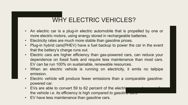 Electric vehicles ppt | PPTX