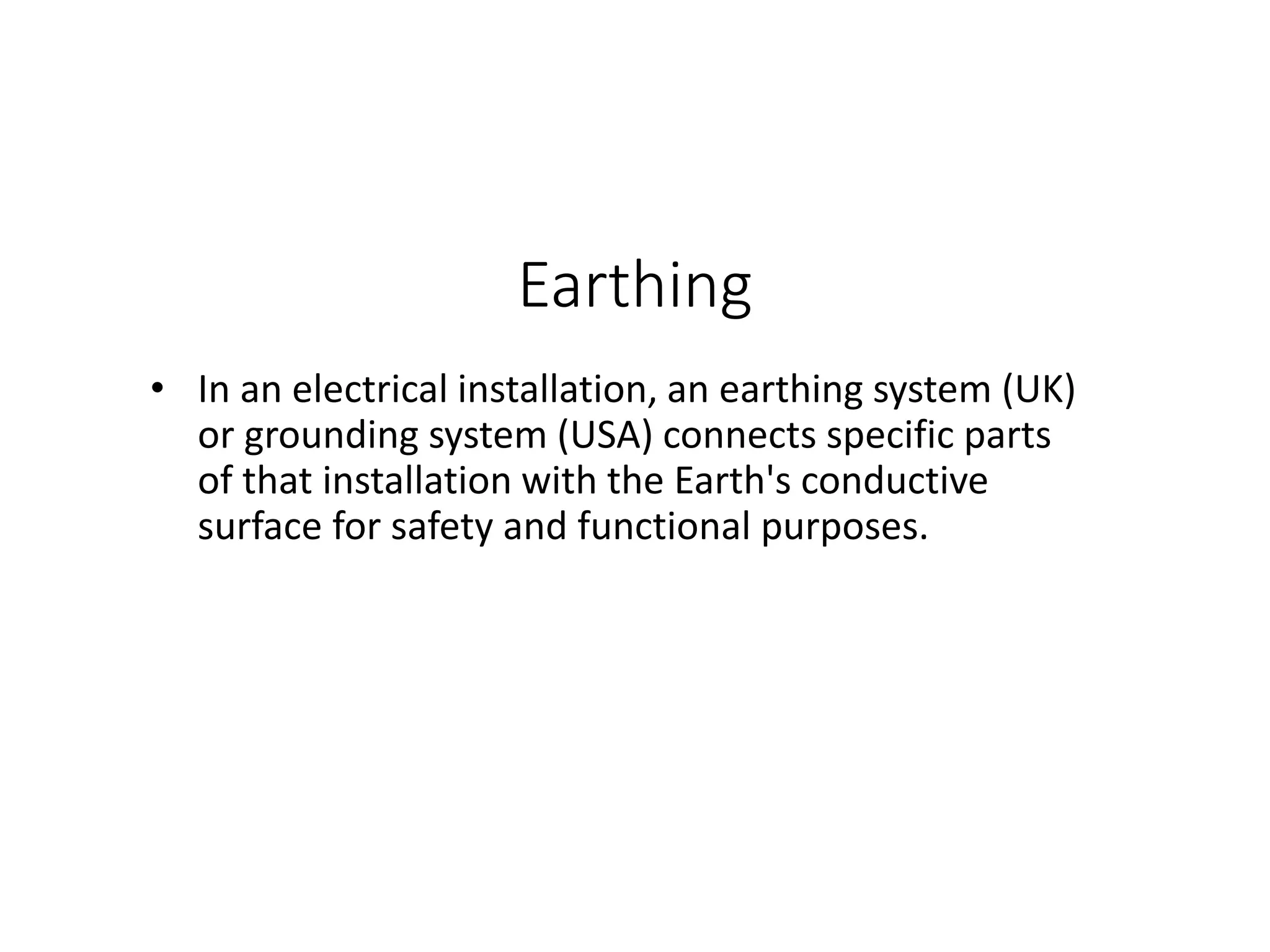 Electric wiring and earthing | PPTX