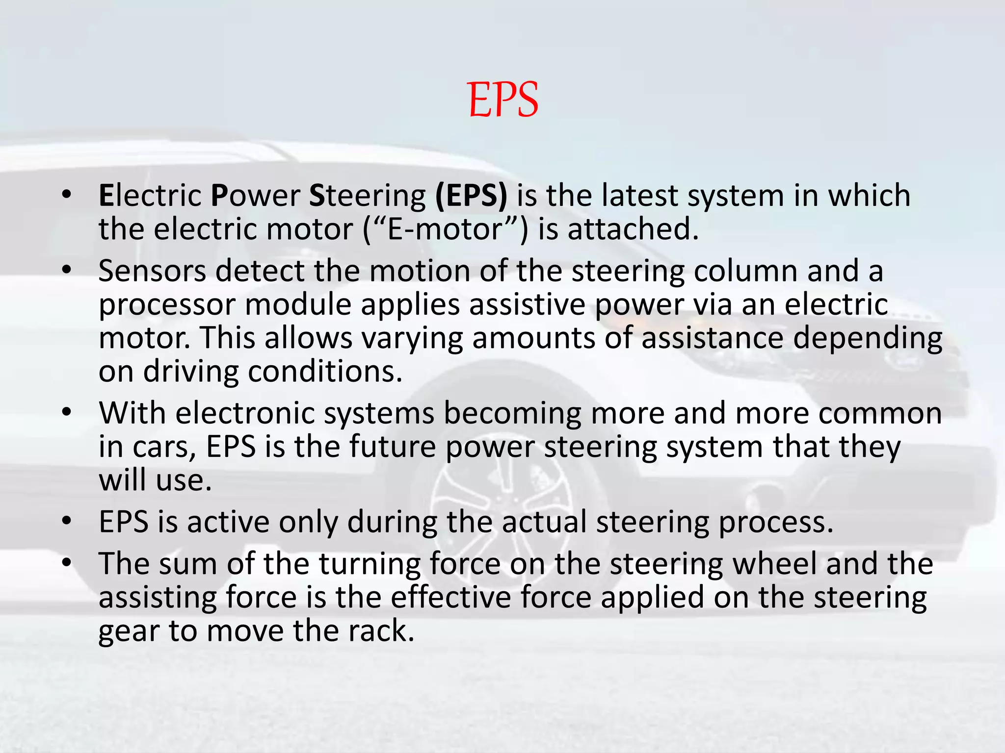 Electro mechanical steering system- most advance technology | PPTX ...