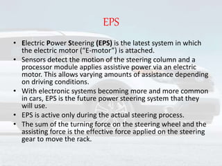 Electro mechanical steering system- most advance technology | PPTX