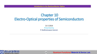 Electro optical properties of semiconductor optics | PPTX