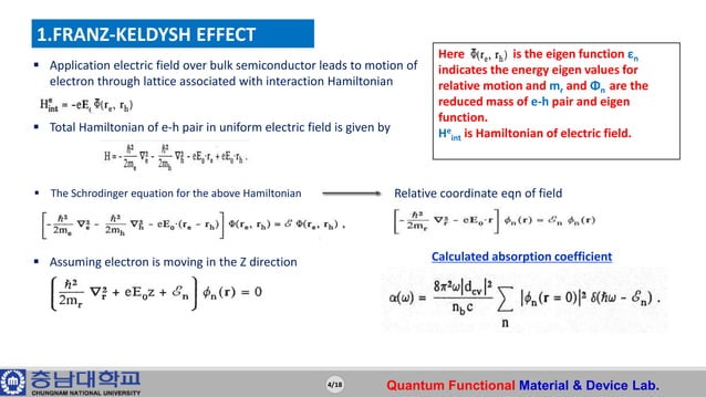 Electro optical properties of semiconductor optics | PPTX