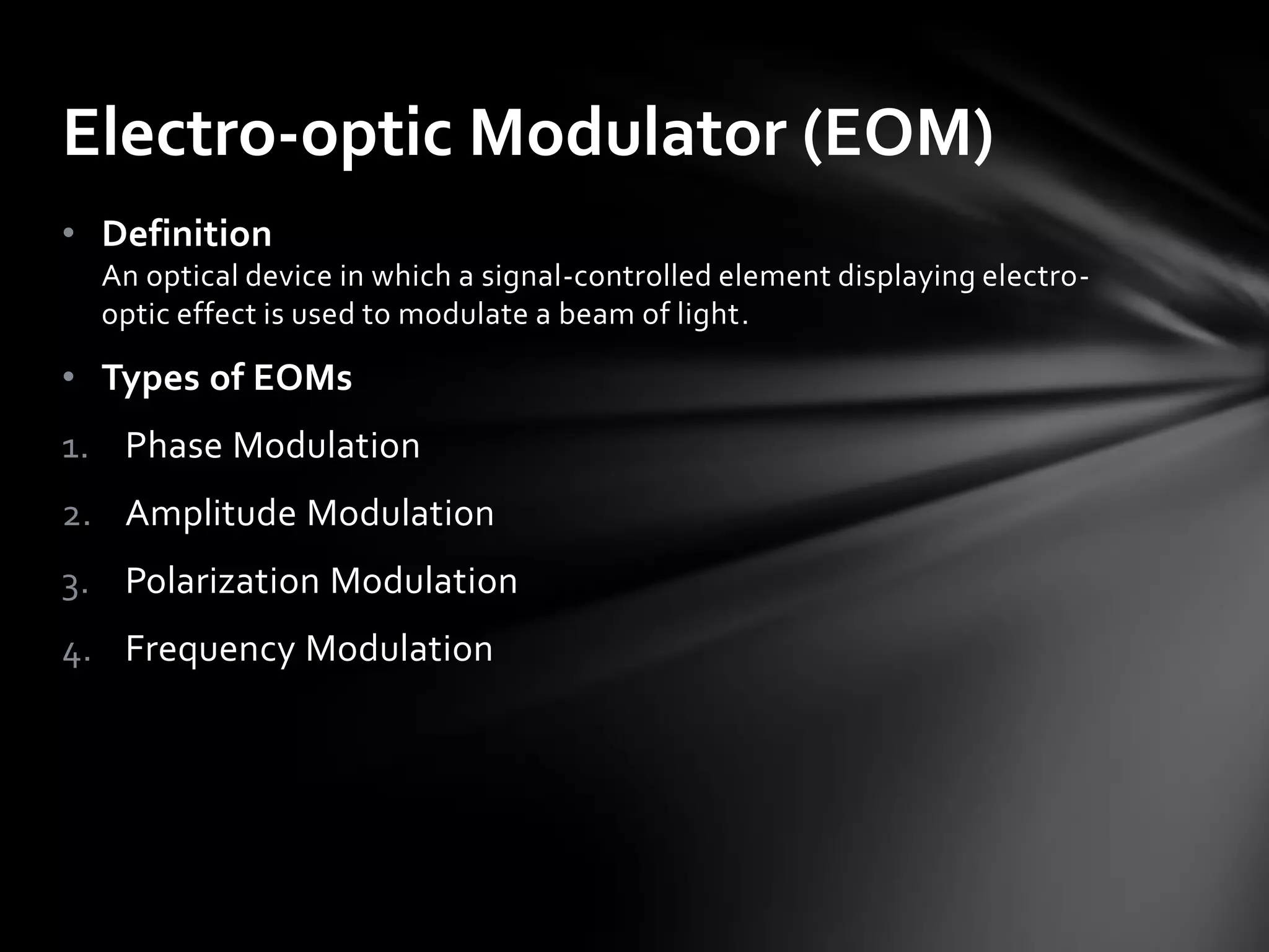 Electro-optic Modulator | PPTX