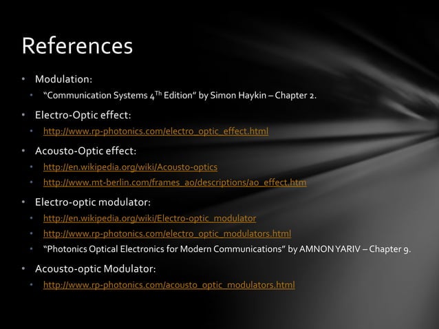 Electro-optic Modulator | PPTX