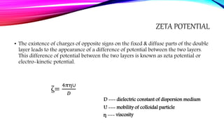 Electro osmosis ,colligative propertries of colloids ,electrokinetic ...