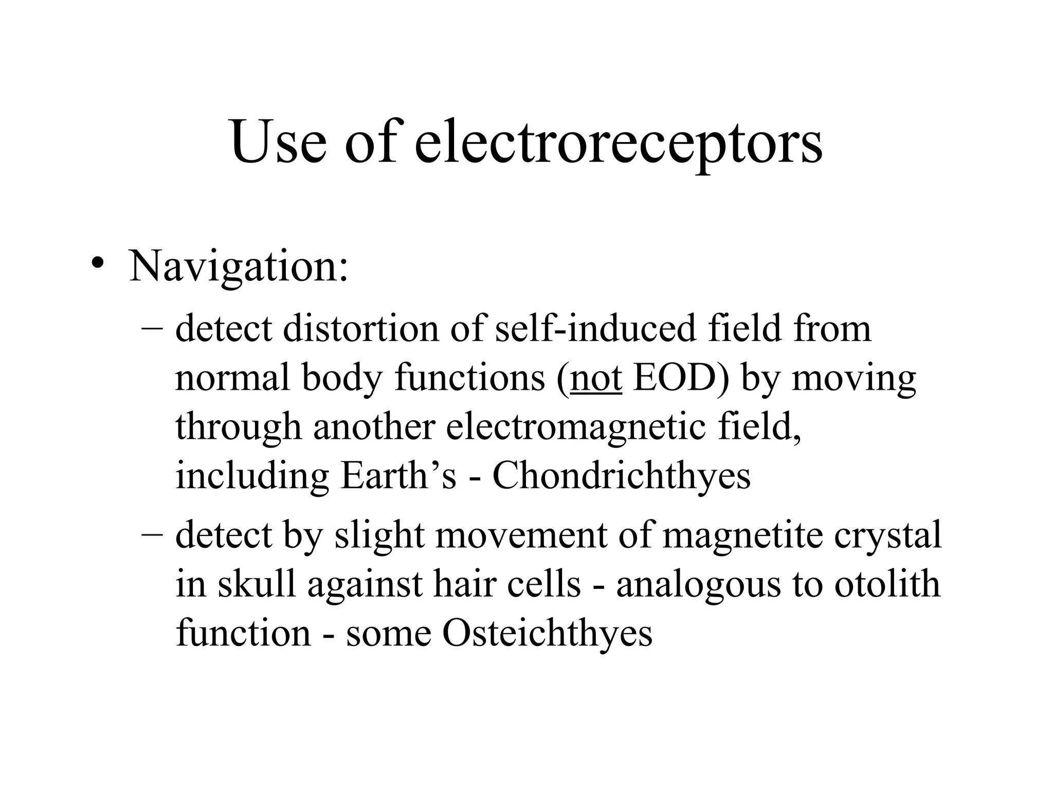 electroreception in fish and their functions.ppt