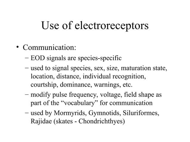 electroreception in fish and their functions.ppt | Fish and Aquariums ...