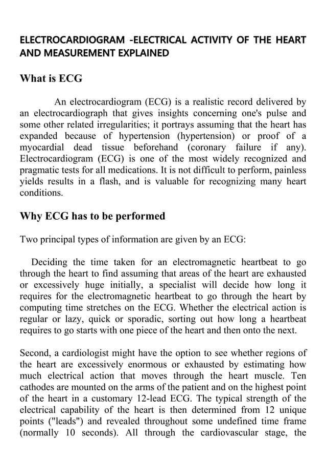 ECG - Definition and Measurement techniques .pdf | Free Download