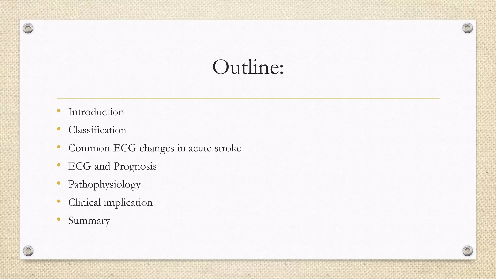 Electrocardiographic Changes in Acute Stroke | PPTX