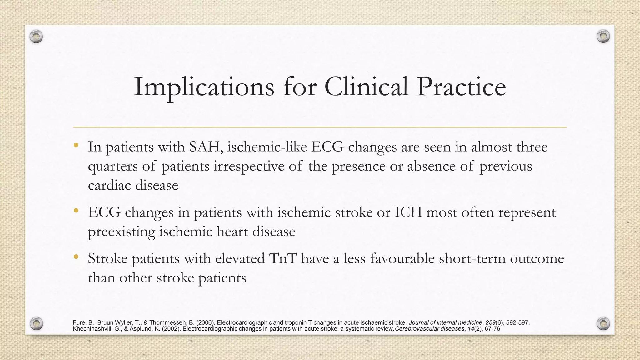 Electrocardiographic Changes in Acute Stroke | PPTX
