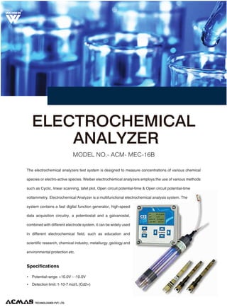 Electrochemical Analyzer by ACMAS Technologies Pvt Ltd. | PDF