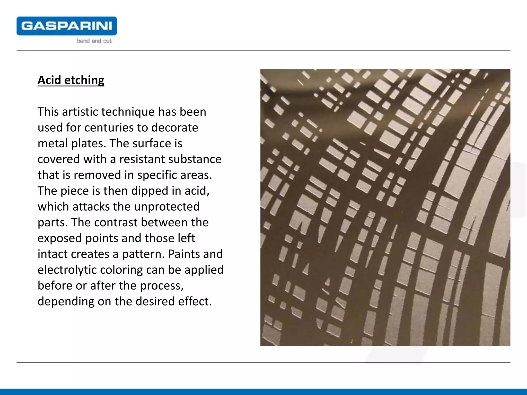 Electrochemical and chemical finishes of stainless steel - Gasparini ...