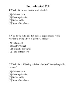 Electrochemical cell | PDF