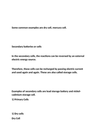 Electrochemical cell, DRY CEL,SECONDARY CELL | DOCX
