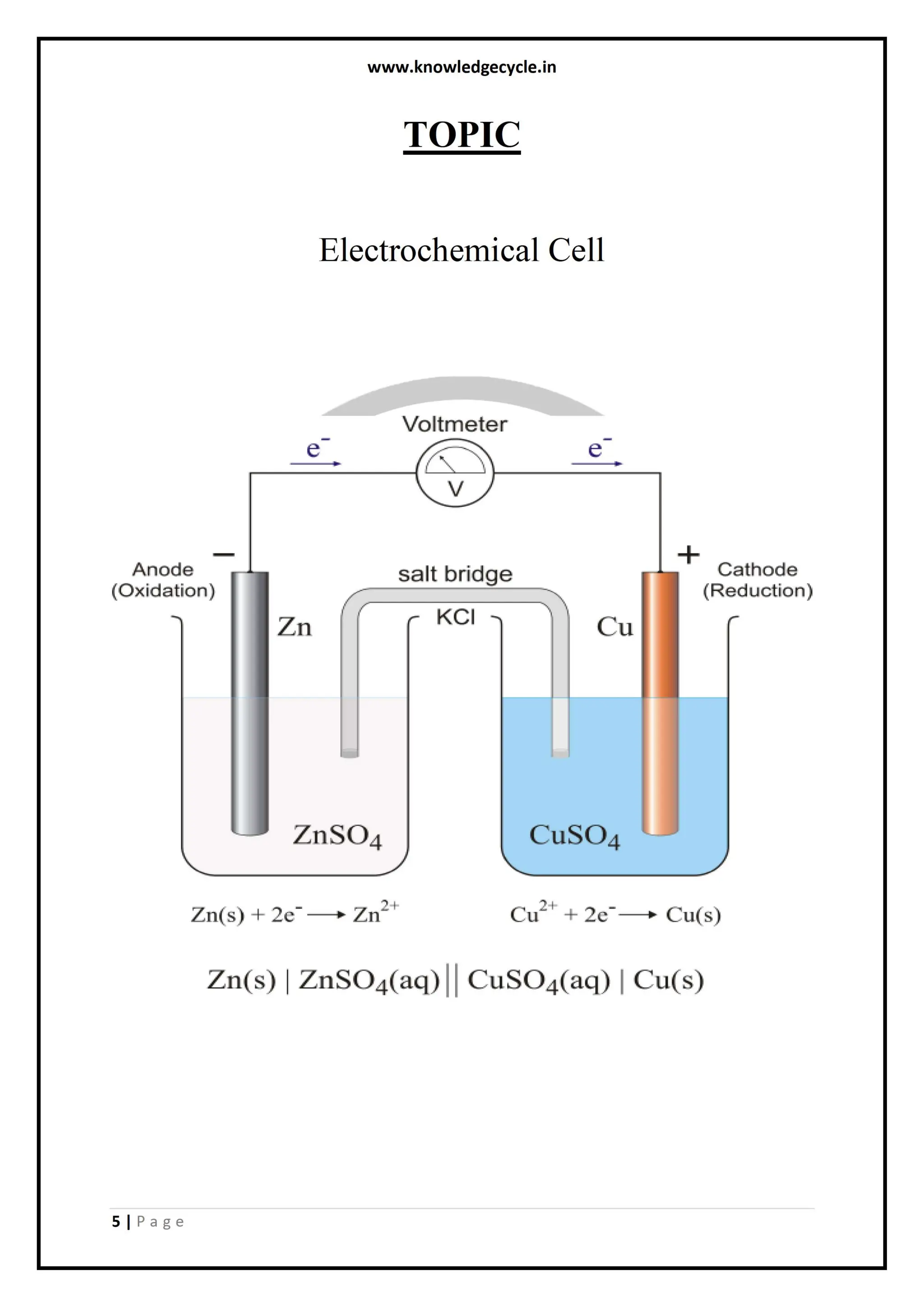 Electrochemical cell (P).pdf | Chemistry | Science