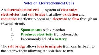 Electrochemical cells | PPT