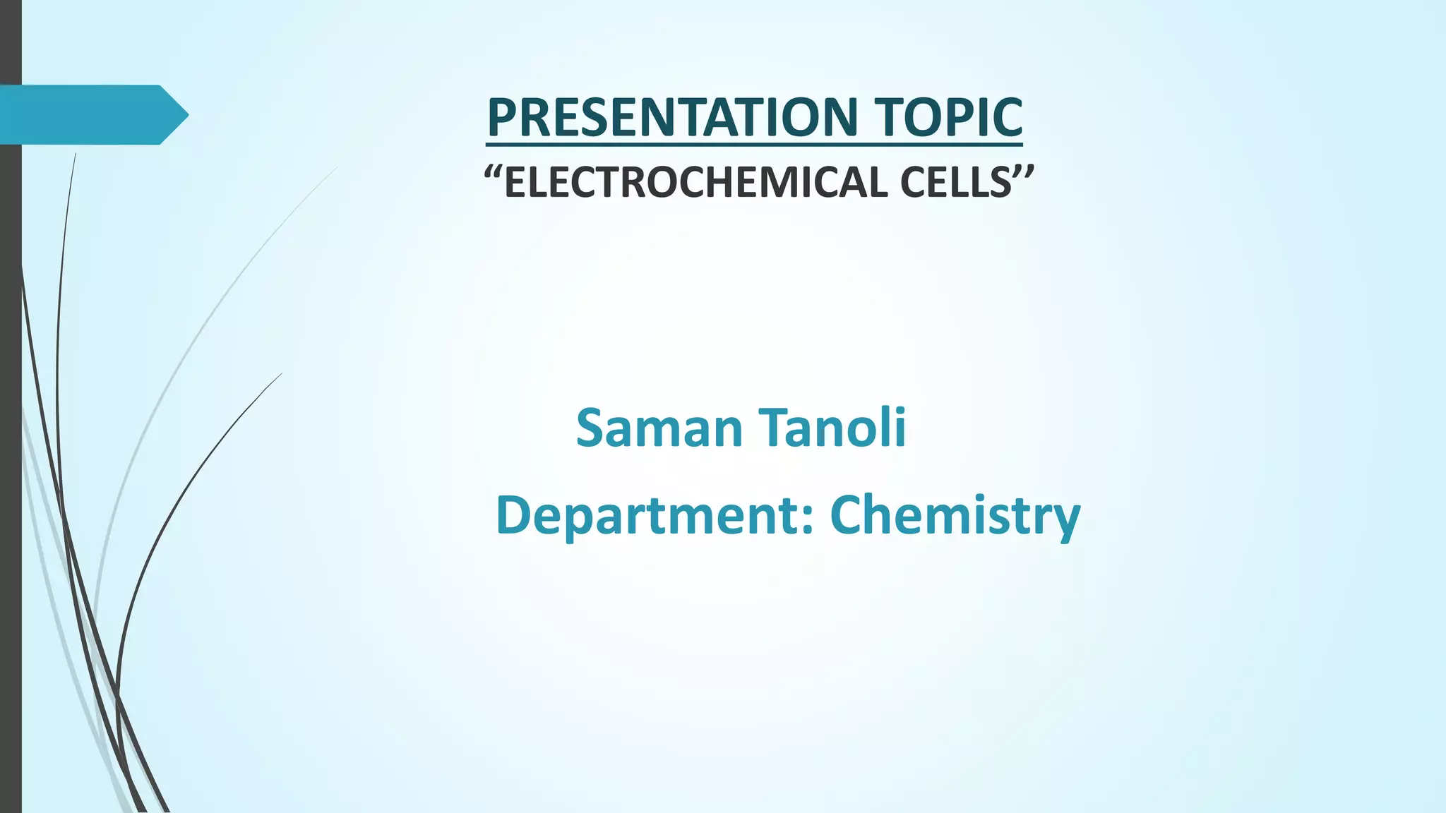 Electrochemical cells. | PPTX