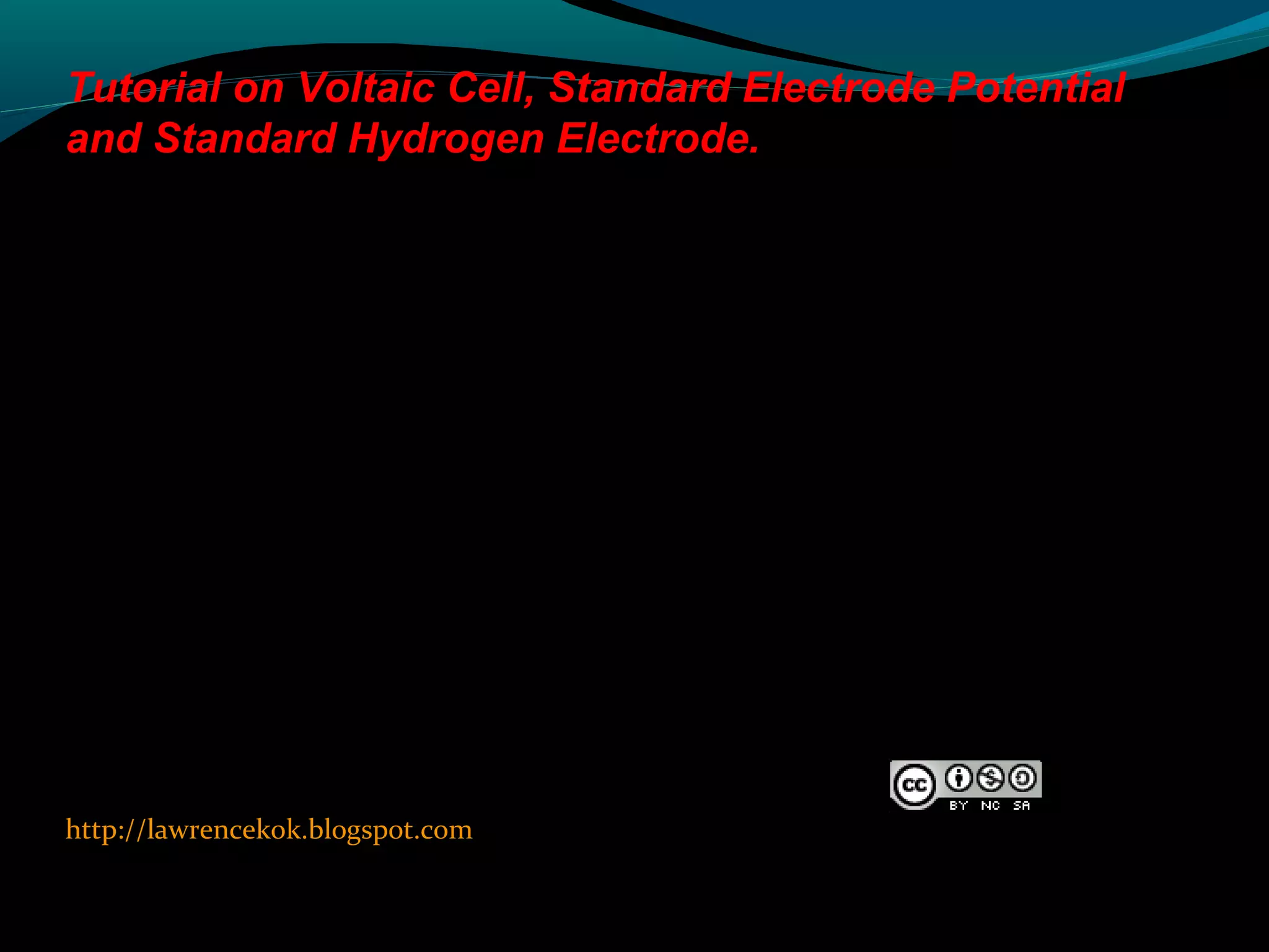 IB Chemistry on Voltaic Cell, Standard Electrode Potential and Standard ...
