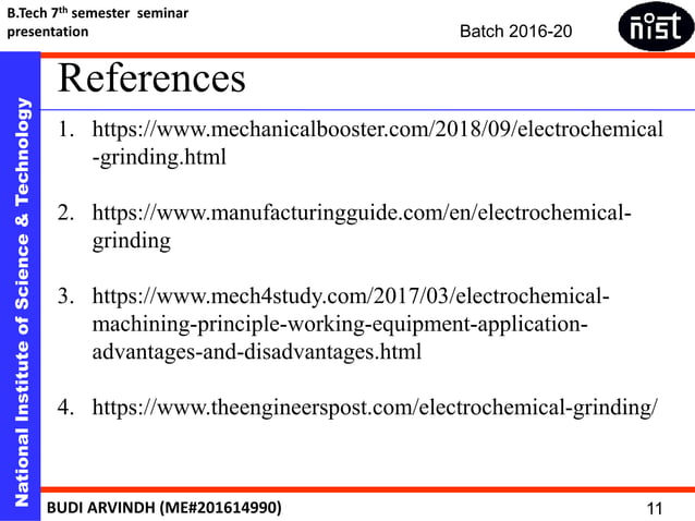 Electrochemical grinding | PPT | Chemistry | Science