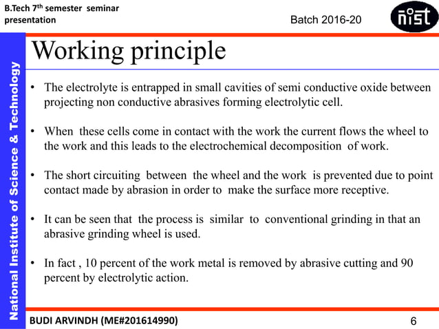 Electrochemical grinding | PPT | Chemistry | Science