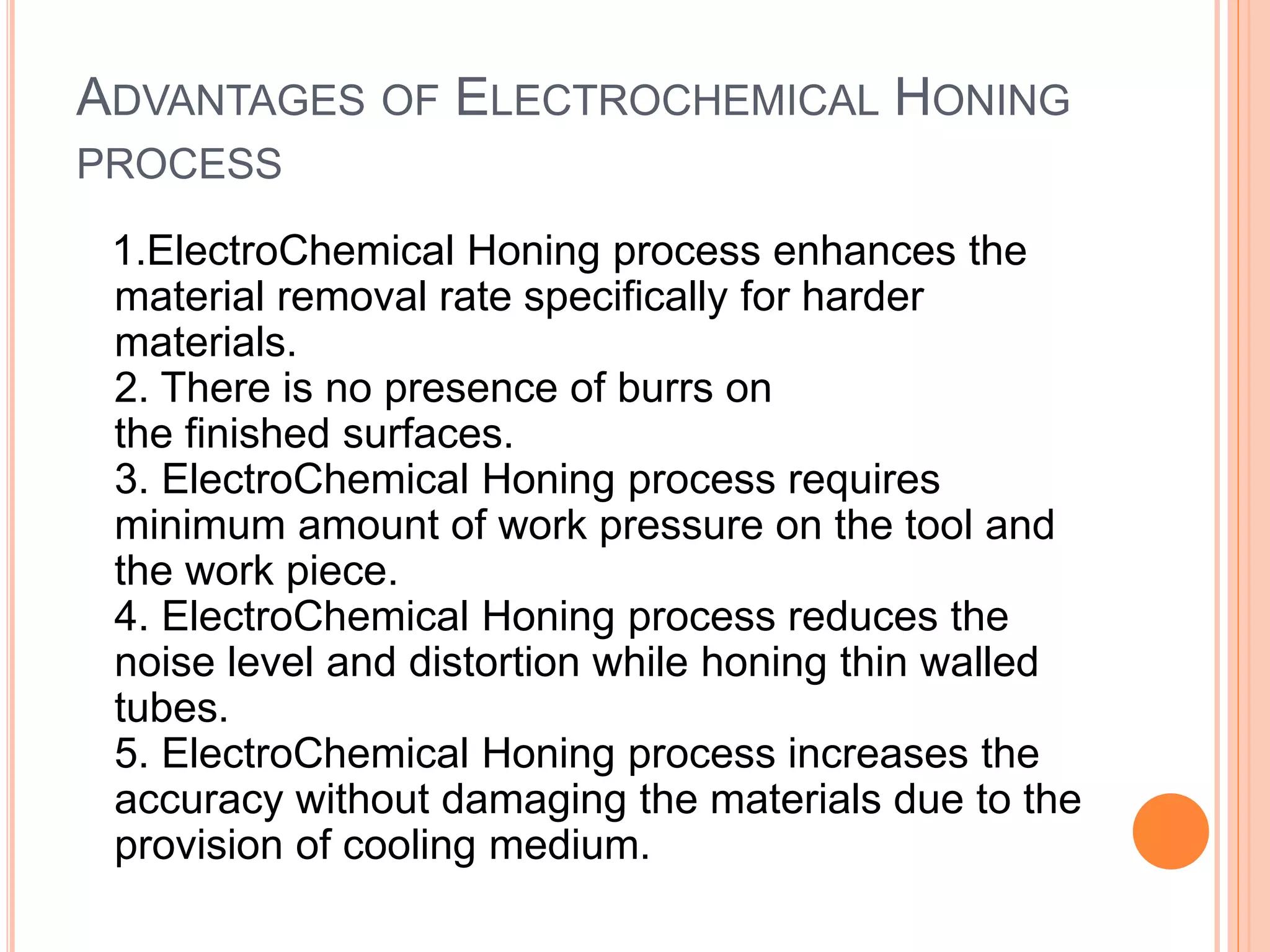 Electro chemical honing process | PPTX