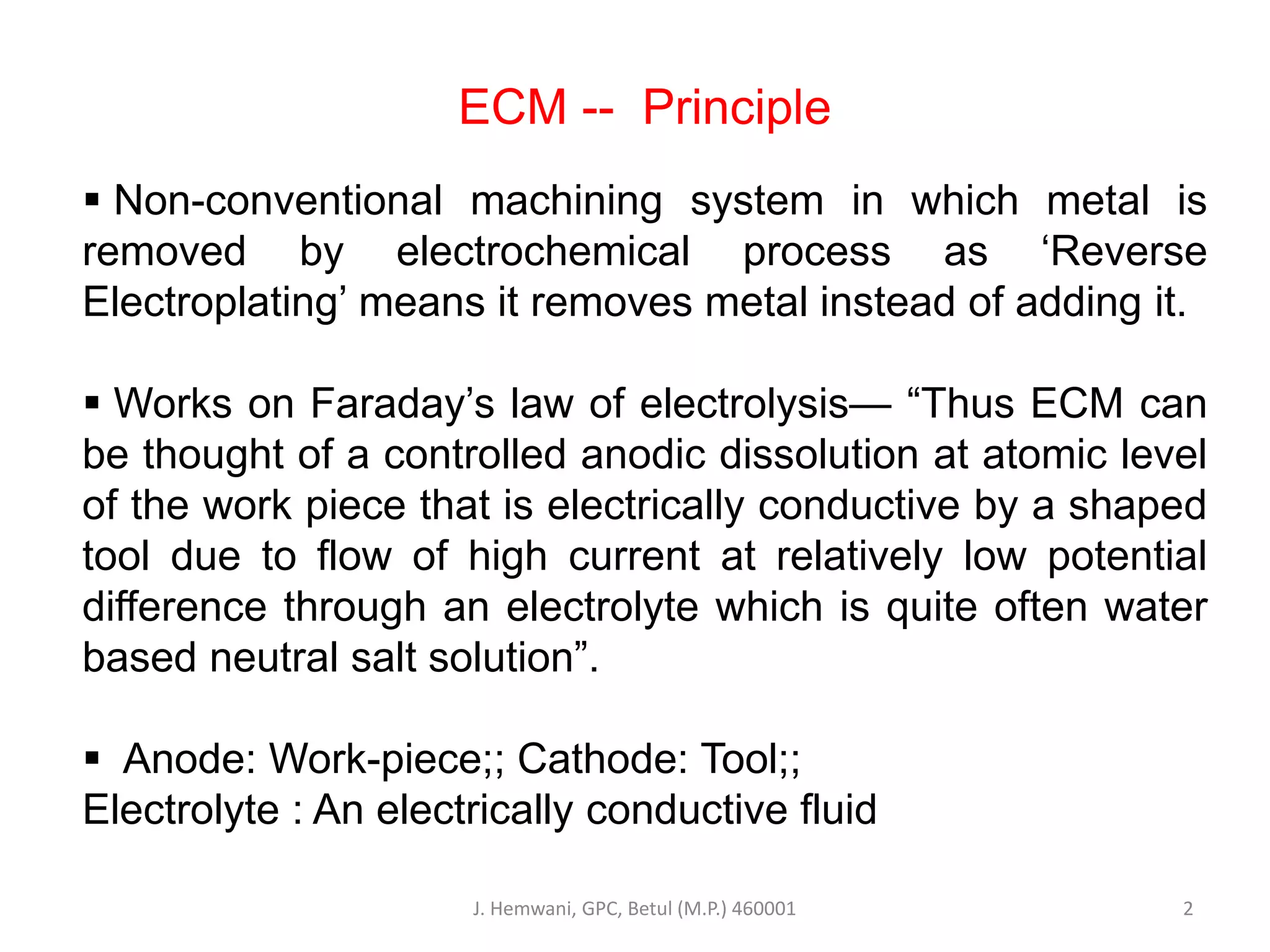 Electro chemical machining | PPT