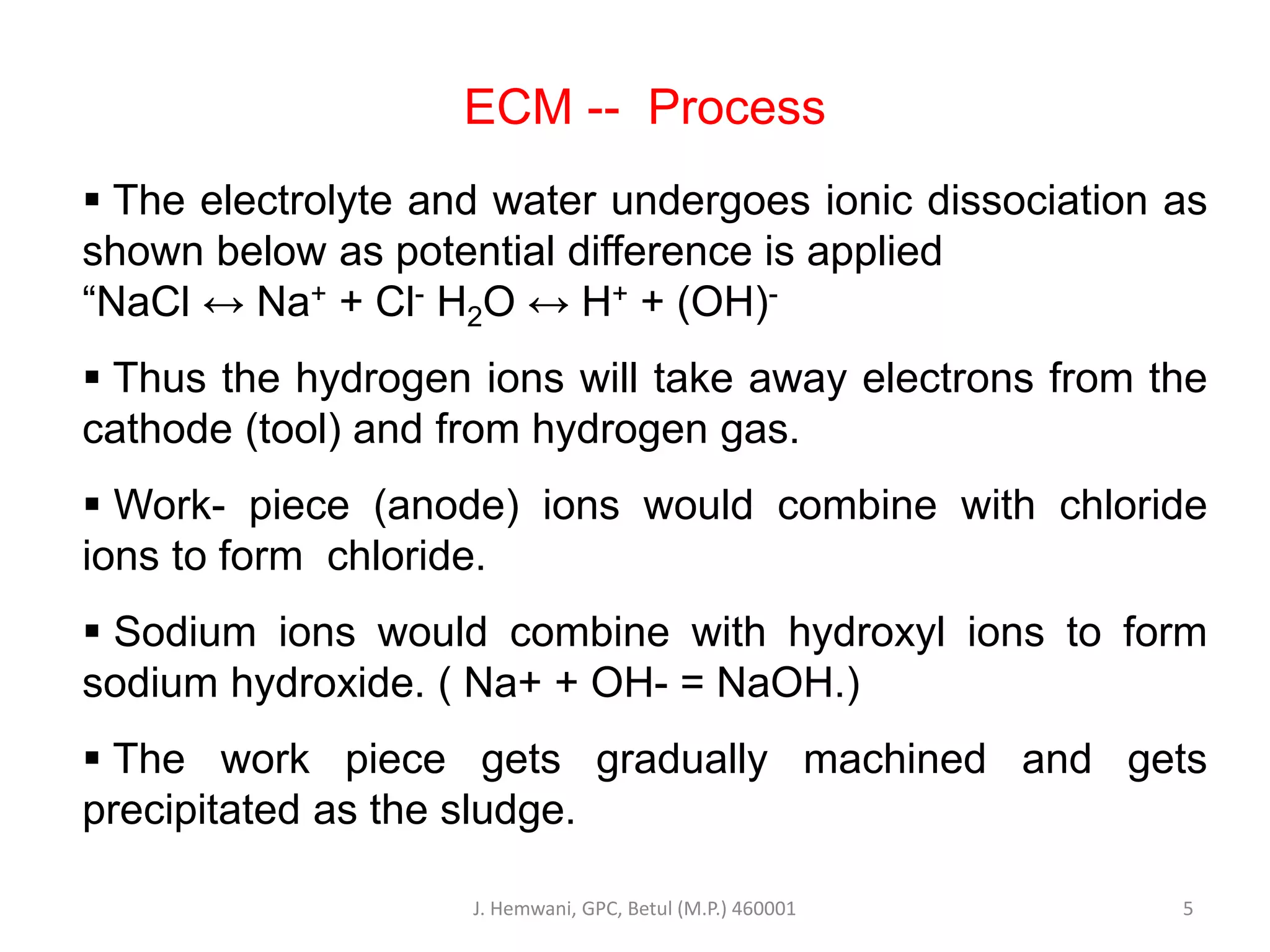 Electro chemical machining | PPT
